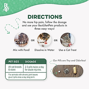 Cat Hip and Joint Pain Relief Supplement - Cat Arthritis Pain Relief, Heal from Sprains, Inflammation and Injuries, Improve Mobility - Natural Easy-to-Swallow, Odorless, Tasteless - 400 Pills