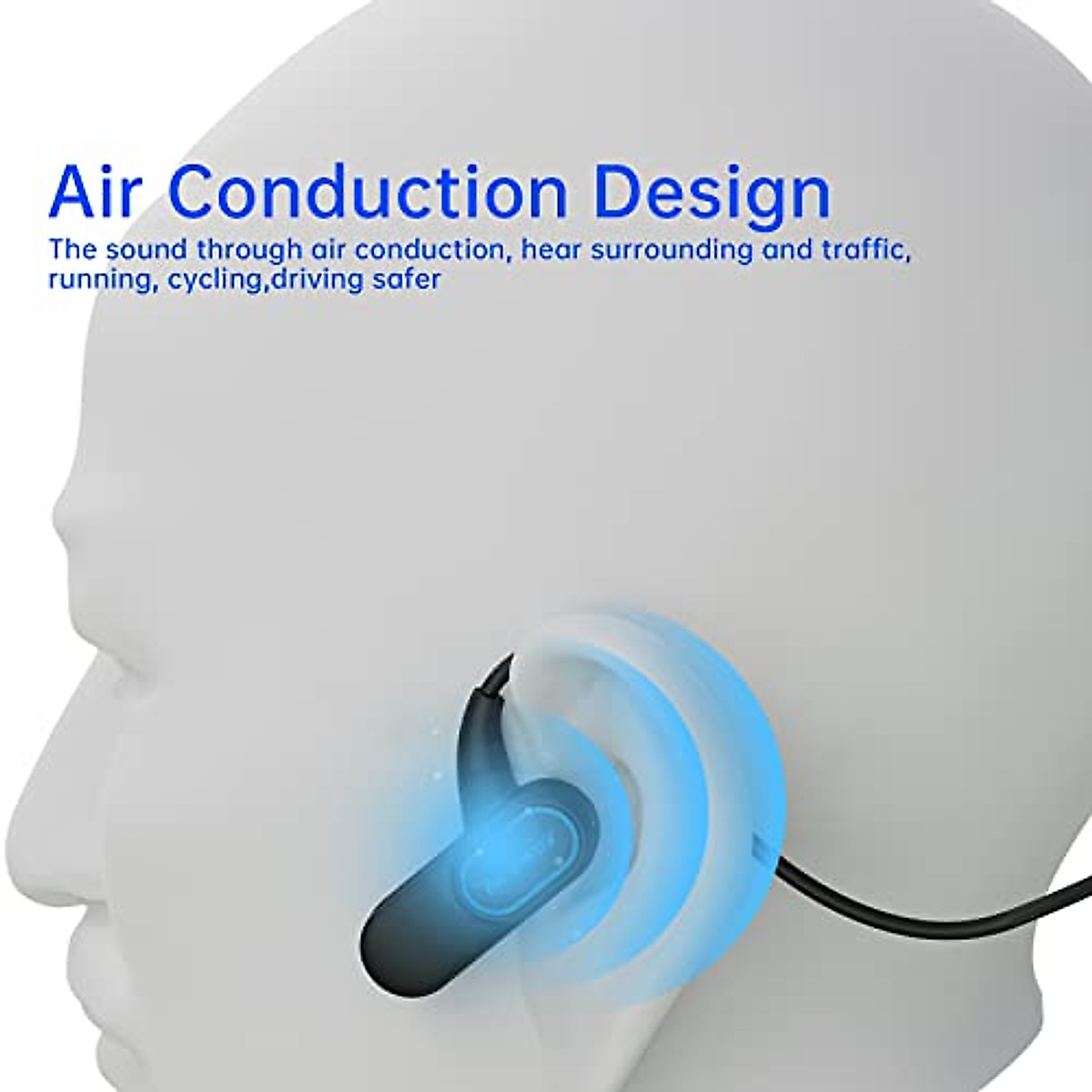 Open Ear Headphones, Bluetooth Headphones with Mp3 Player Included 8 GB Memory, Earbuds with Bluetooth Wireless Headphones, Cordless Sports Earbuds Sweatproof for Working Running Driving