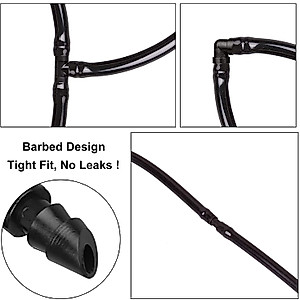 JAYEE Drip Irrigation Barbed Fittings Set, Including 100 Couplings and 50 End Plugs, Barbed Connectors for Universal 1/4 Inch Drip tubing or Sprinkler System
