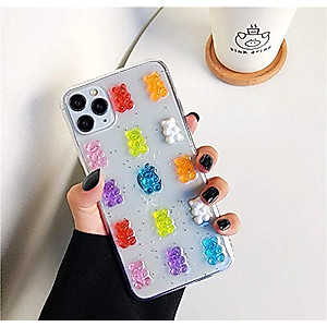 UnnFiko 3D Clear Case Compatible with iPhone 14 Pro, Super Cute Cartoon Bears, Funny Creative Soft Protective Case Cover (Bears, iPhone 14 Pro)