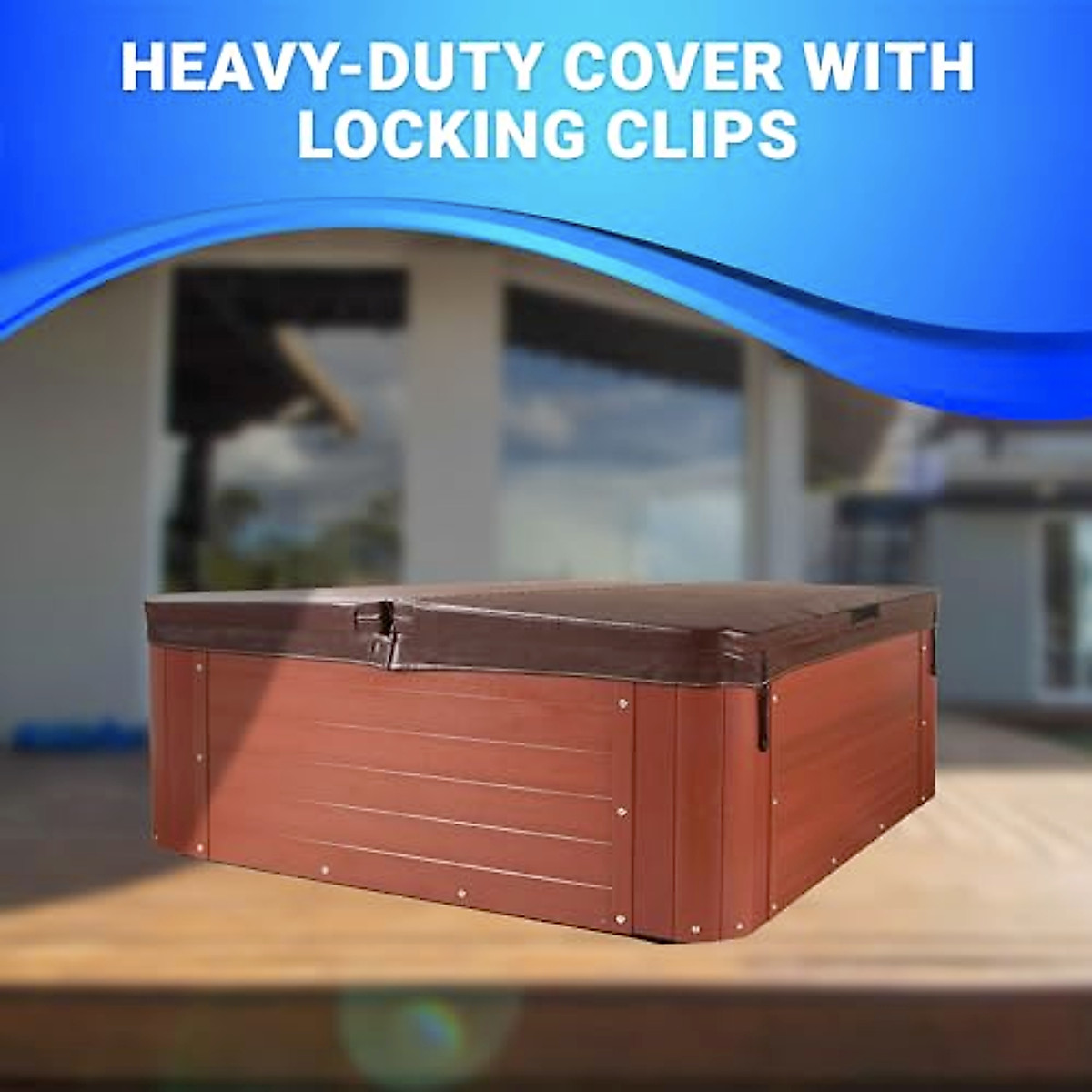 AquaLife Nautical 4-Person 24-Jet Acrylic Non-Lounger Hot Tub with Face-to Face Seating, Bluetooth Stereo, Insulated Cover