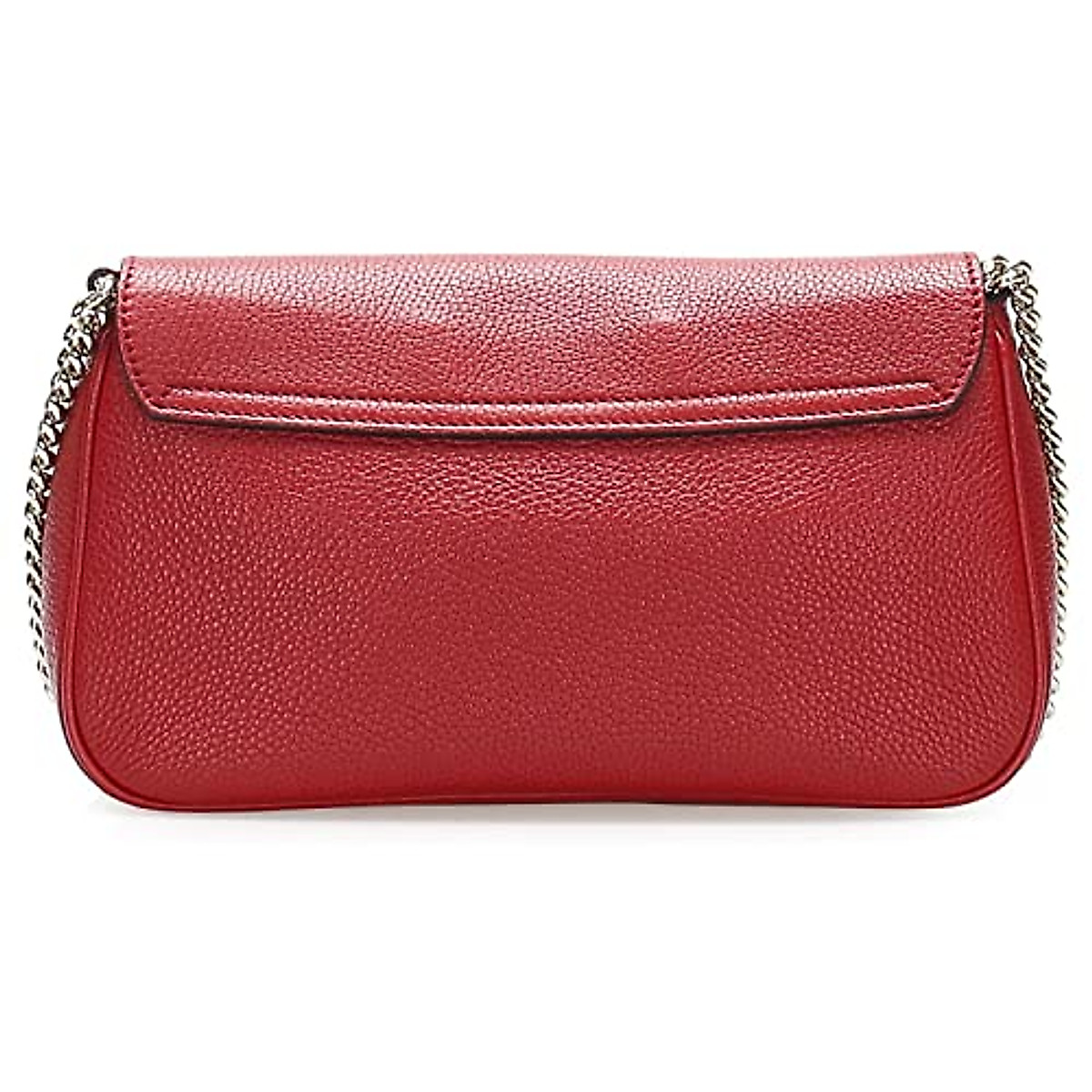 Gucci Soho Interlocking GG Red Leather Chain Flap Shoulder Bag Handbag Italy New