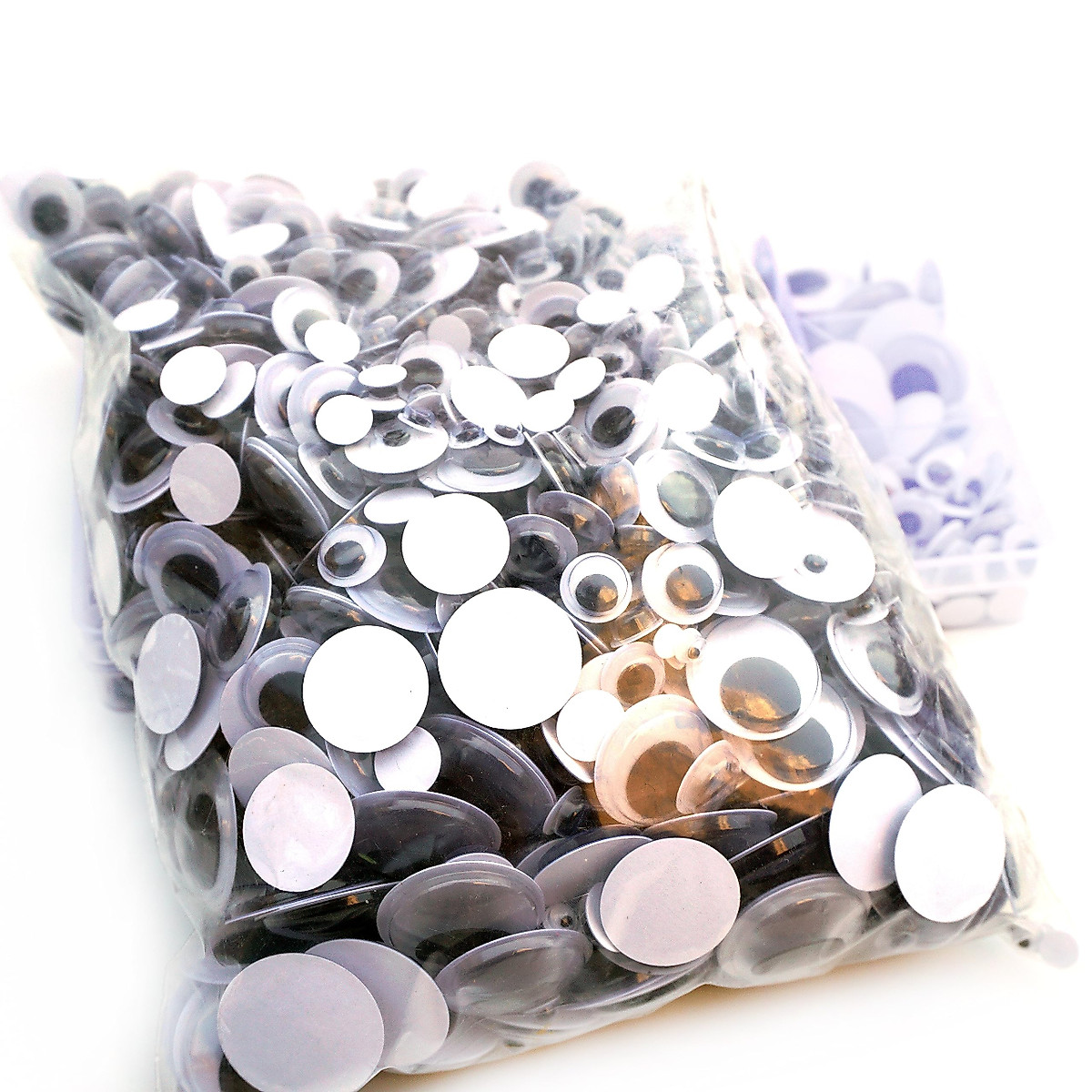 Ayedvan 2300 Pieces 5mm -24mm Black Wiggle Googly Eyes with Self-Adhesive，It Can Be Used for Decoration and Pranks