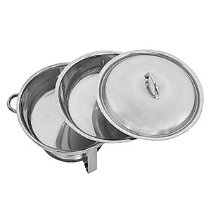 ZENY Pack of 8 Round Chafing Dish Set, 5 Quart Stainless Steel Deep Pans for Party Catering, Complete Buffet Servers and Warmers Set with Chafing Fuel Holder