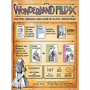 Wonderland Fluxx Card Game - Topsy-Turvy Wonderland Adventure