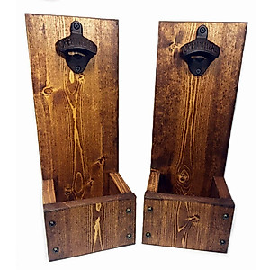 Go Ahead Take Your Top Off Drop Box Bottle Opener with Cap Catcher Solid Wood- Wall Mount or Freestanding - Groomsmen, Wedding and Anniversary gift