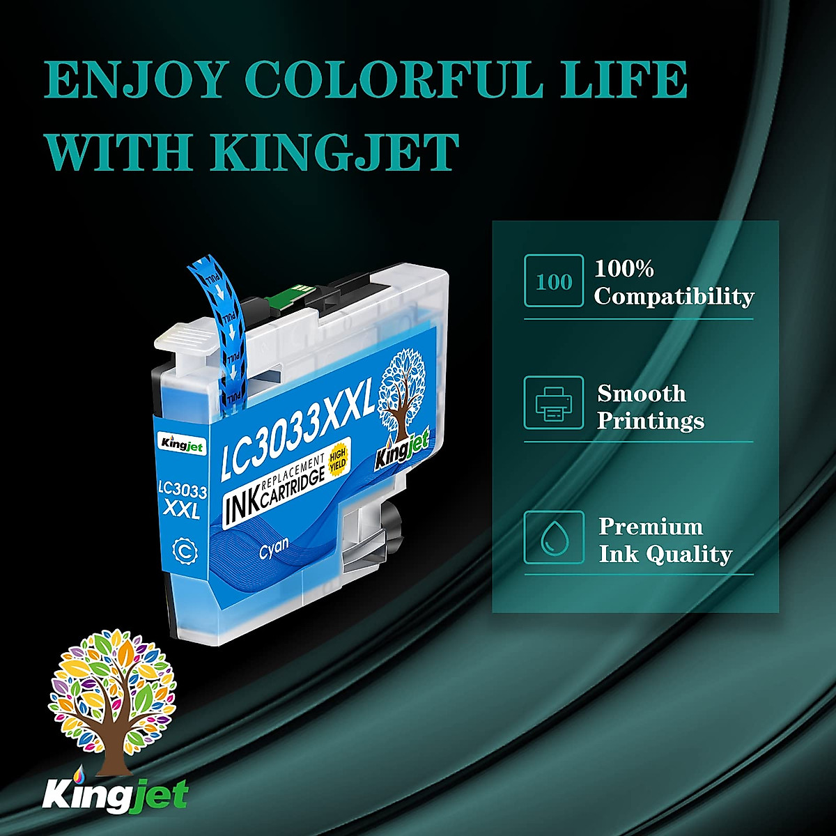 Kingjet LC3033 Ink Cartridge 8 Pack, Replacement for Brother LC3033XXL 3033 LC3035 3035, Work with Brother MFC-J995DW MFC-J995DWXL MFC-J805DW MFCJ805DWXL MFC-J815DW Printer (2BK / 2C / 2M / 2Y)