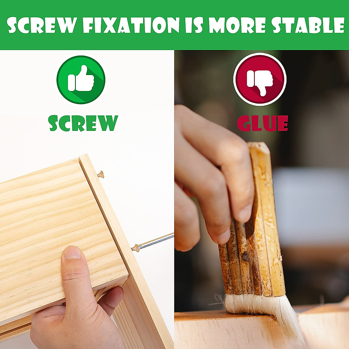 Wehhbtye Squirrel Feeder Box-Wood Handcrafted Chipmunk Picnic Table Feeder Bench Feeders,Pine House with Screws for Squirrel Feeding Station Hanging Outside Garden Yard(Assembly Hardware Included)