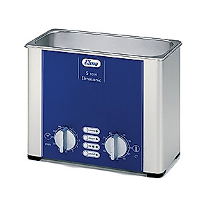 Elmasonic 100 7137 S10H Ultrasonic Cleaner for Lab and Dental Cleaning with Sweep Mode, Heater and Timer, 7" Height, 4.6" Wide, 8.1" Length, 0.2 gal, Stainless Steel, Plastic