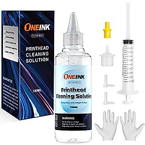 ONEINK Printhead Cleaning Kit, Printhead Cleaner Kit, Compatible for Inkjet Printers HP/Canon/Brother/Epson 8600 5520 4620 6520 6600 6700 6968 6978 8610 HP 922 Pro100 MX922 Canon Printer, 100ML