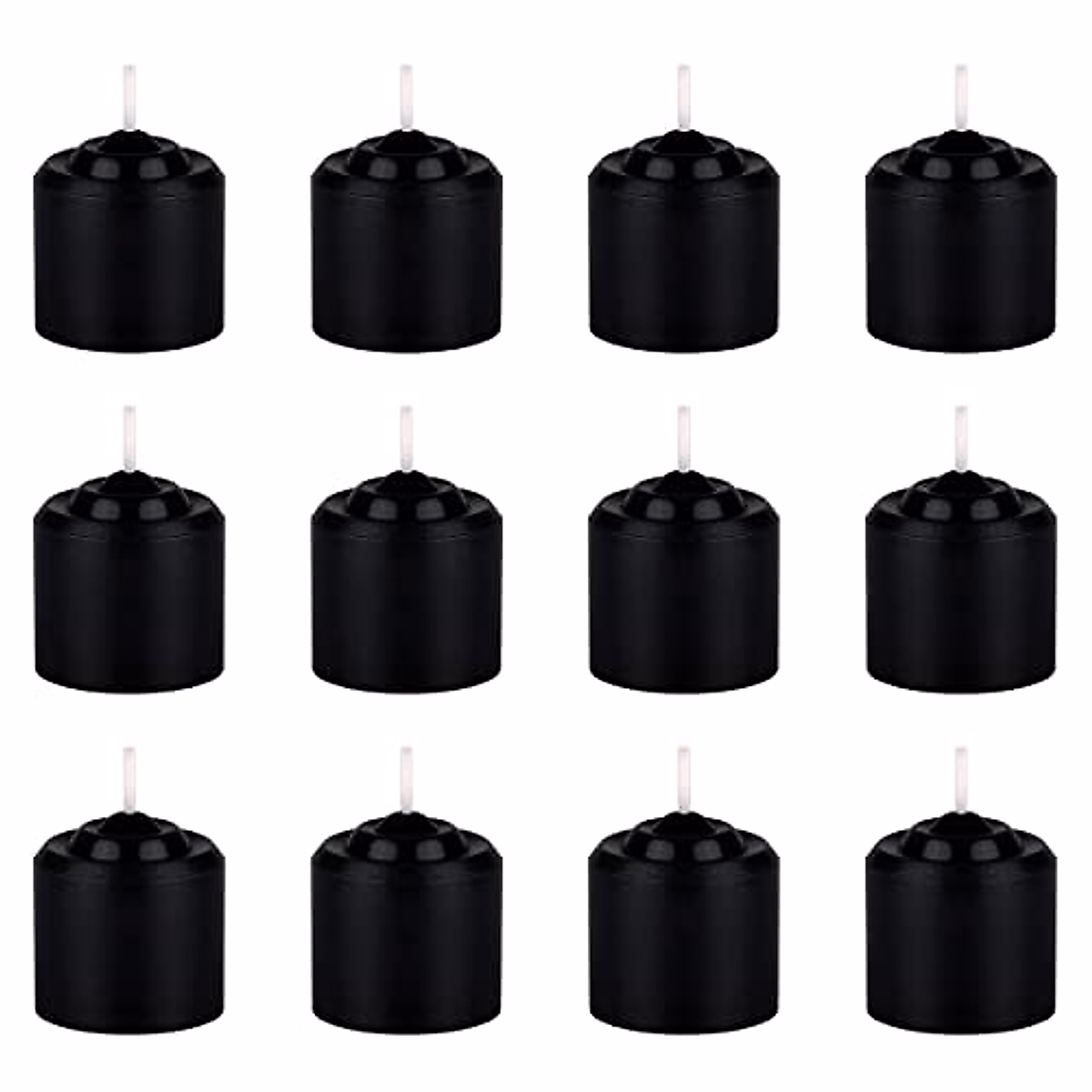 Mega Candles 12 pcs Unscented Black Votive Candle, Hand Poured Wax Candles 10 Hours 1.38 Inch x 1.5 Inch, Home Décor, Wedding Receptions, Baby Showers, Birthdays, Celebrations, Party Favors & More