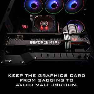 EZDIY-FAB GPU Holder Brace Graphics Card GPU Support Video Card Holder Bracket, Video Card Sag Holder/Holster Bracket Support RX6700,RTX3090- 309EZ-Black