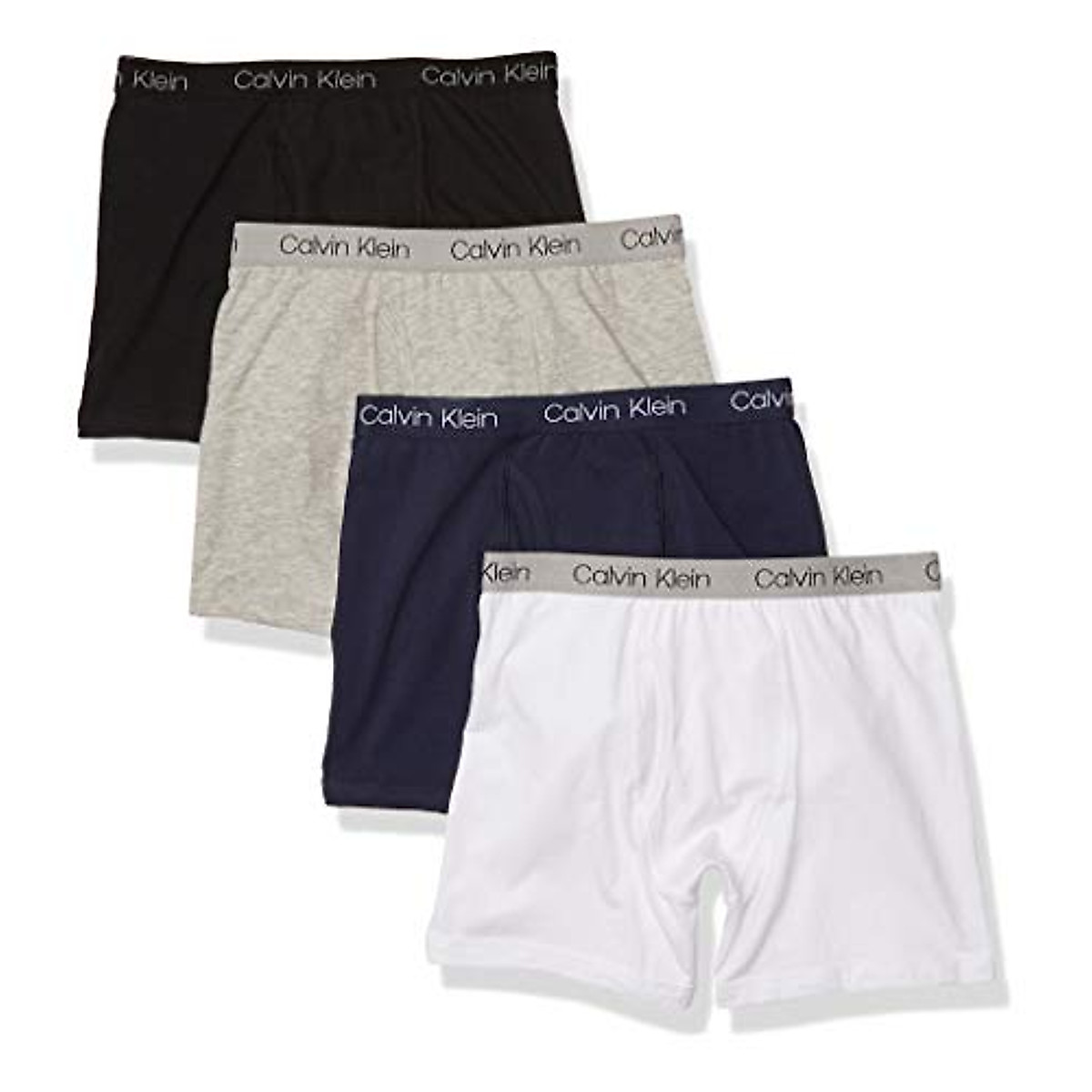 Calvin Klein Boys' Underwear 4 Pack Boxer Brief Value, Black Iris Pack, X-Large