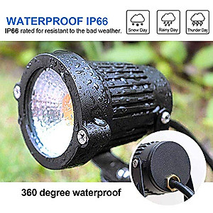 ZUCKEO Landscape Lighting 6W RGB Low Voltage LED Landscape Lights 12V 24V Garden Pathway Lights Waterproof Remote Control 16 Color Changing Decorative Lights for Indoors Outdoors(8 Pack)