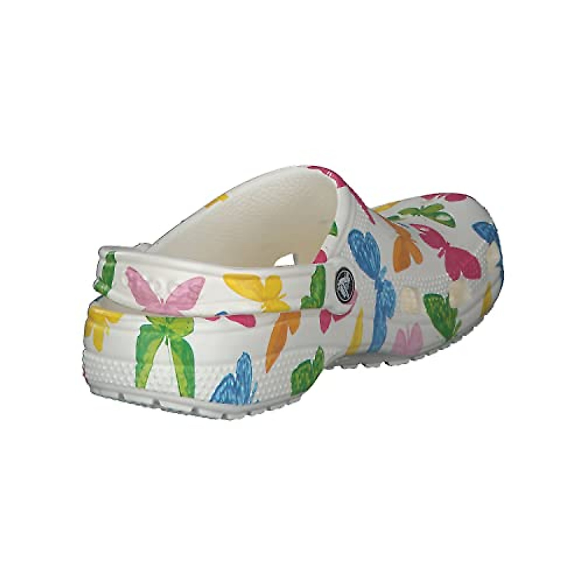 Crocs Unisex- Adult Classic Printed Floral Clogs, Butterfly/White, 7 Women/5 Men