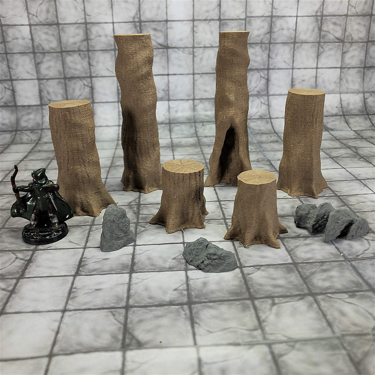 Extruded Gaming Chestnut Trees #3 Tabletop RPG Set