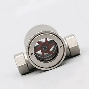 3/8" 1/2" 3/4" 1" BSP Female Thread Carbon Steel Window Sight Glass Water Flow Indicator with Impeller(1/2")
