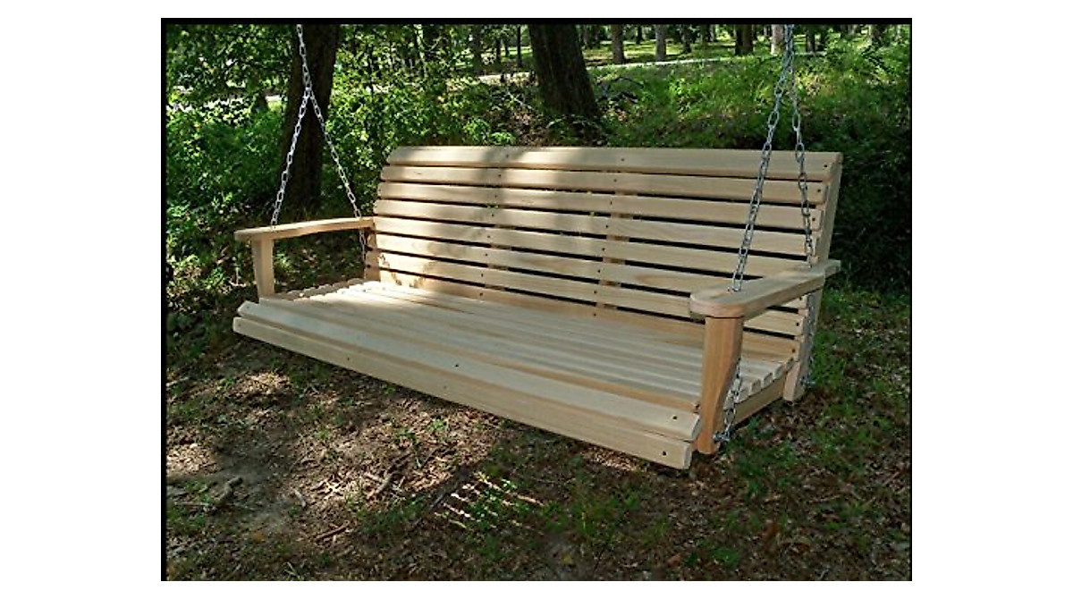 Durable Cypress Porch Swing - Made in the USA with Comfort Springs