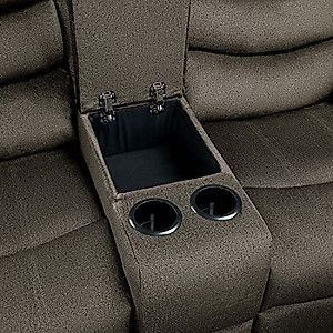 Lexicon Mabel Wall-Hugger Manual Double Reclining Loveseat, Brown