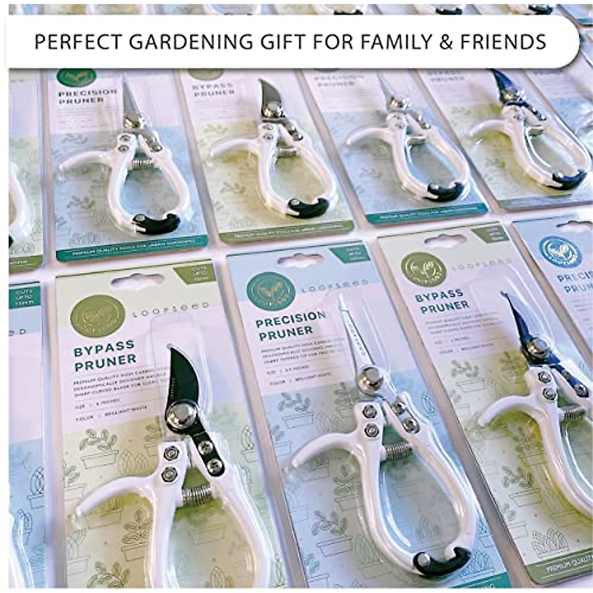 LOOPSEED Plant Pruning Shears with Leather Sheath Garden Trimming Scissors with Belt Holster Bonsai Trimmers Herb Snips Flower Clippers Modern Garden Tools 2 Piece Bundle