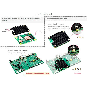 Dedicated Aluminum Heatsink Compatible with Raspberry Pi Compute Module 5 (CM5) / Compute Module 4 (CM4), CM4/ CM5 Heatsink with Screws and Thermal Tapes