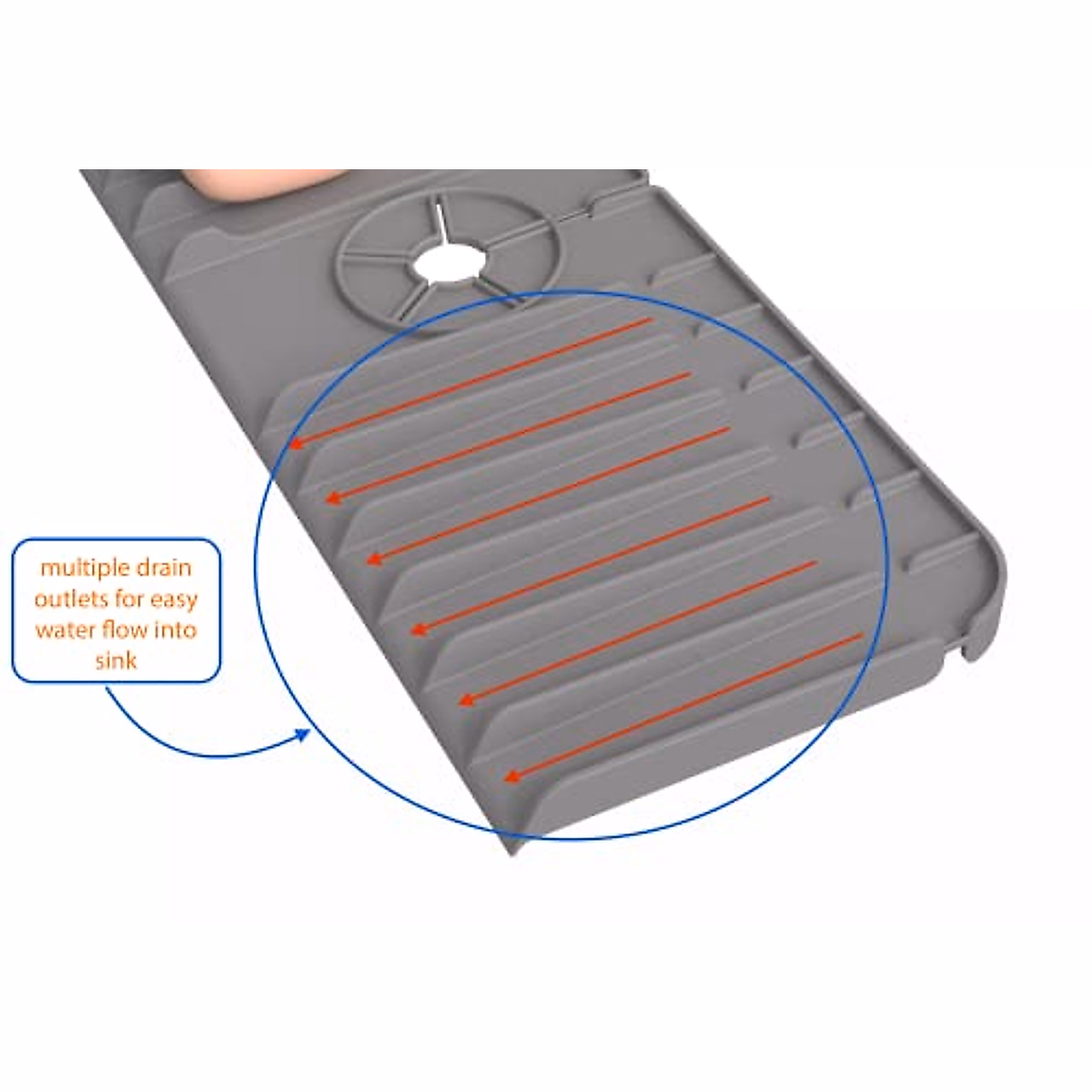 Silicone Sink Faucet Splash Catcher (14.5x5.5in., Black) | Kitchen or Bathroom mat Tray | Drip Catcher | Quick Drying Countertop Protectors | Small and Large Splatter Mats | Easy Water Drainage