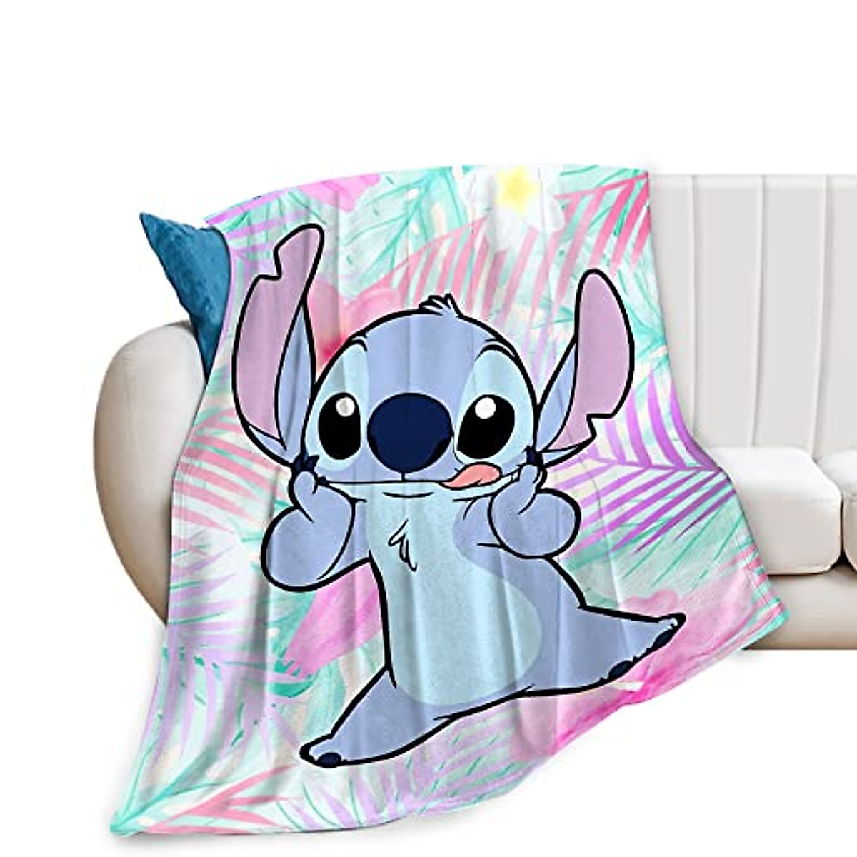 Stitch Blanket Stitch Gifts for Girls Stitch Throw Blanket for Kids Women Adults Cartoon Flannel Fleece Blankets for Couch Bed Sofa 40"x50"