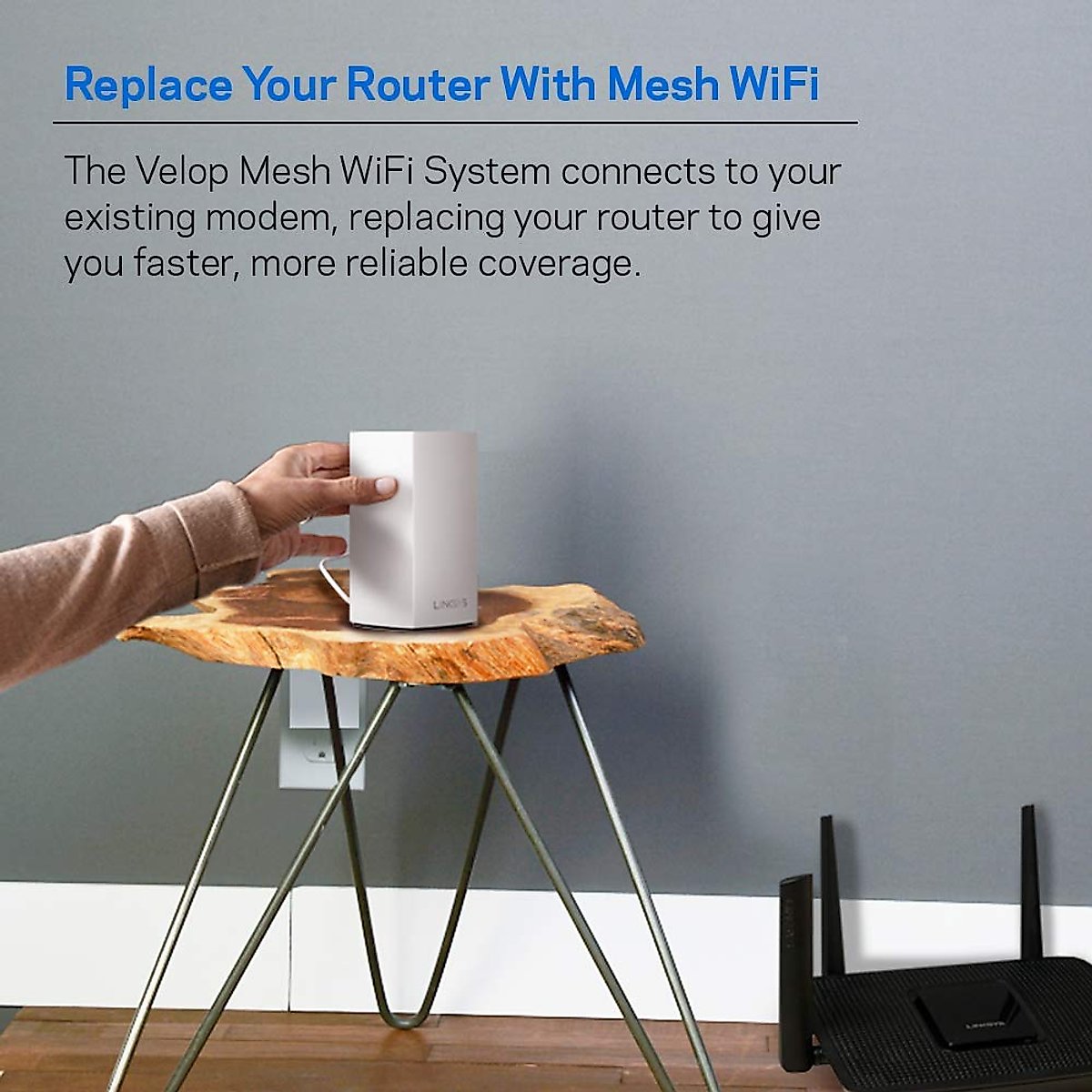 Linksys WHW0102 Velop Whole Home Smart Mesh Wi-Fi System with 2-Port Gigabit Ethernet 2 Pack, White (Renewed)