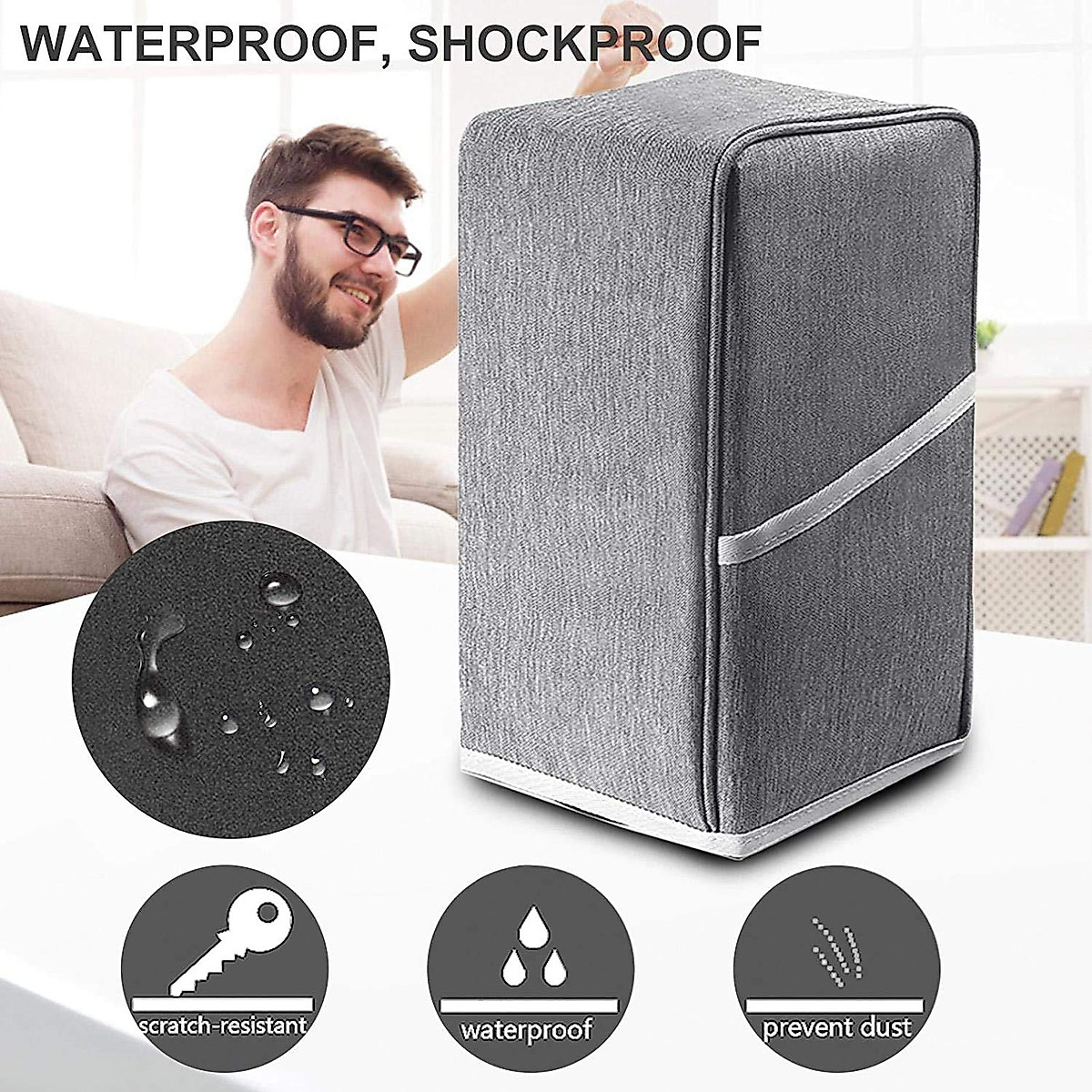 Dust Cover for Xbox Series X, Console Customized Anti Scratch Waterproof Cover Nylon Sleeve Premium Ultra Fine Soft Velvet Lining Case Cover Dust Guard with Back Cable Port Grey