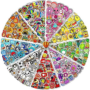 1000Pcs Stickers for Kids | Water Bottle Stickers for Kids | Bulk Stickers for Water Bottles Laptop Hydroflask | Waterproof Vinyl Stickers for Teens Kids Girls Adults[No-Duplicate Sticker Pack]