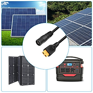 RIIEYOCA XT60 to DC 8mm Connector Adapter,XT60 Female to DC 7.9mm x 0.9mm Female 14AWG Power Cable,for Portable Power Station Solar Generator Solar Panel(1M/3Ft)