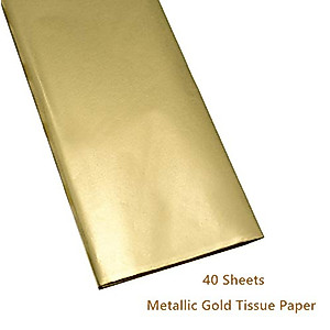 UNIQOOO 40 Sheets Premium Metallic Gold Tissue Gift Wrap Paper Bulk - Perfect Gold Tissue Paper for Gift Bags, Wedding, Party and DIY Crafts - Recyclable Gift Wrapping Accessory, 20X 26