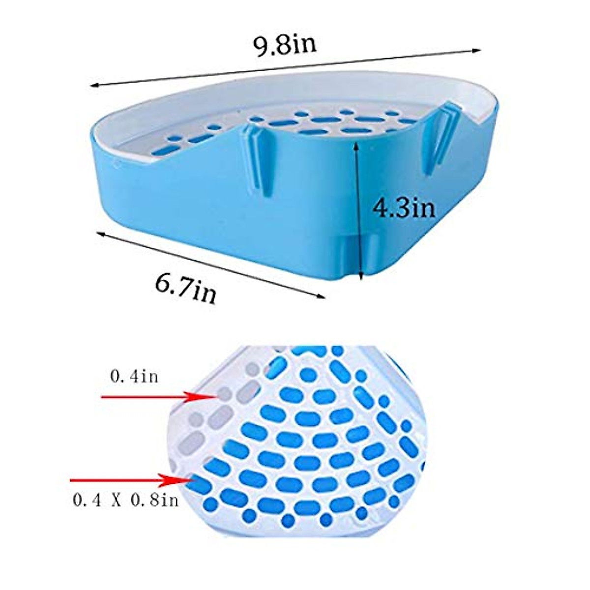 Small Litter Box Guinea Pig Litter Tray Ferret Potty Training Corner Litter Pan Cage Cleaner Litter Scooper for Chinchillas Drawf Rabbits