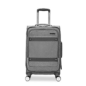 AMERICAN TOURISTER Whim Softside Expandable Luggage with Spinners, Dove Grey, Carry On