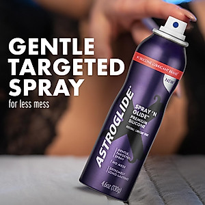 Astroglide Silicone Spray Lube (4.6oz), X Spray 'n Glide Personal Lubricant, Sex Lube, Less Mess & Silky Smooth, Waterproof for Water Play