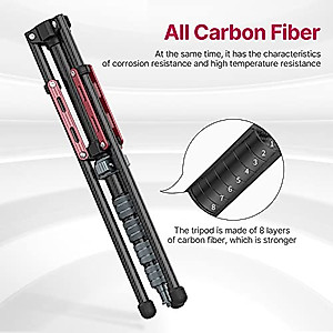 ULANZI Light Stand Carbon Fiber MT-49, Adjustable Tripod Stand for Photography with Phone Clip, 194cm/76.4inch Studio Sturdy Tripod for Speedlight Flash Softbox Strobe Light Camera with Carrying Bag