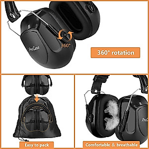 ProCase Noise Reduction Ear Muffs, NRR 28dB Shooters Hearing Protection Headphones Bundle with NRR 35dB Professional Noise Cancelling Ear Defenders for Construction Work Shooting Range Hunting
