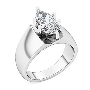 Jenelia Jewelers 2.60 CT Marquise Cut Solitaire Diamond Engagement Wedding Ring for Women Solid 925 Sterling Silver Cubic Zirconia Cz Jewelry (8)
