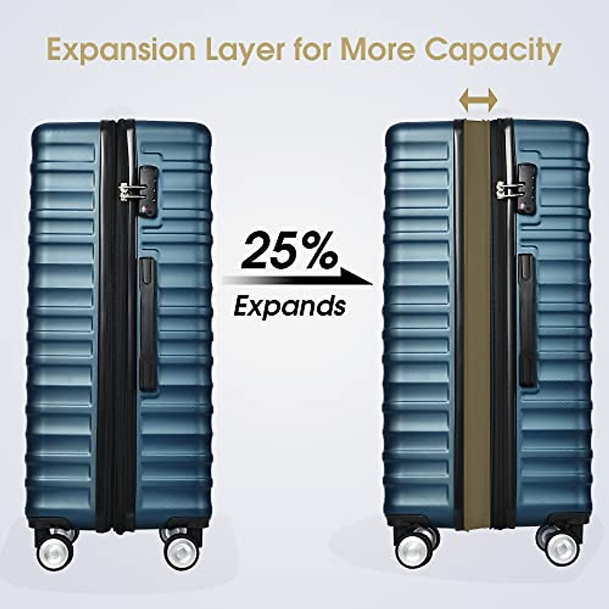 Merax Carry on Luggage Sets of 3 Suitcases with Wheels 20 24 28 Inch Luggage with Spinner Wheels Hard Shell TSA Luggage