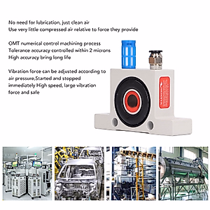 Pneumatic Vibrator, Immediate Stop Large Vibration Force High Low Noise K16 Pneumatic Air Vibrator High Speed for Material Conveying