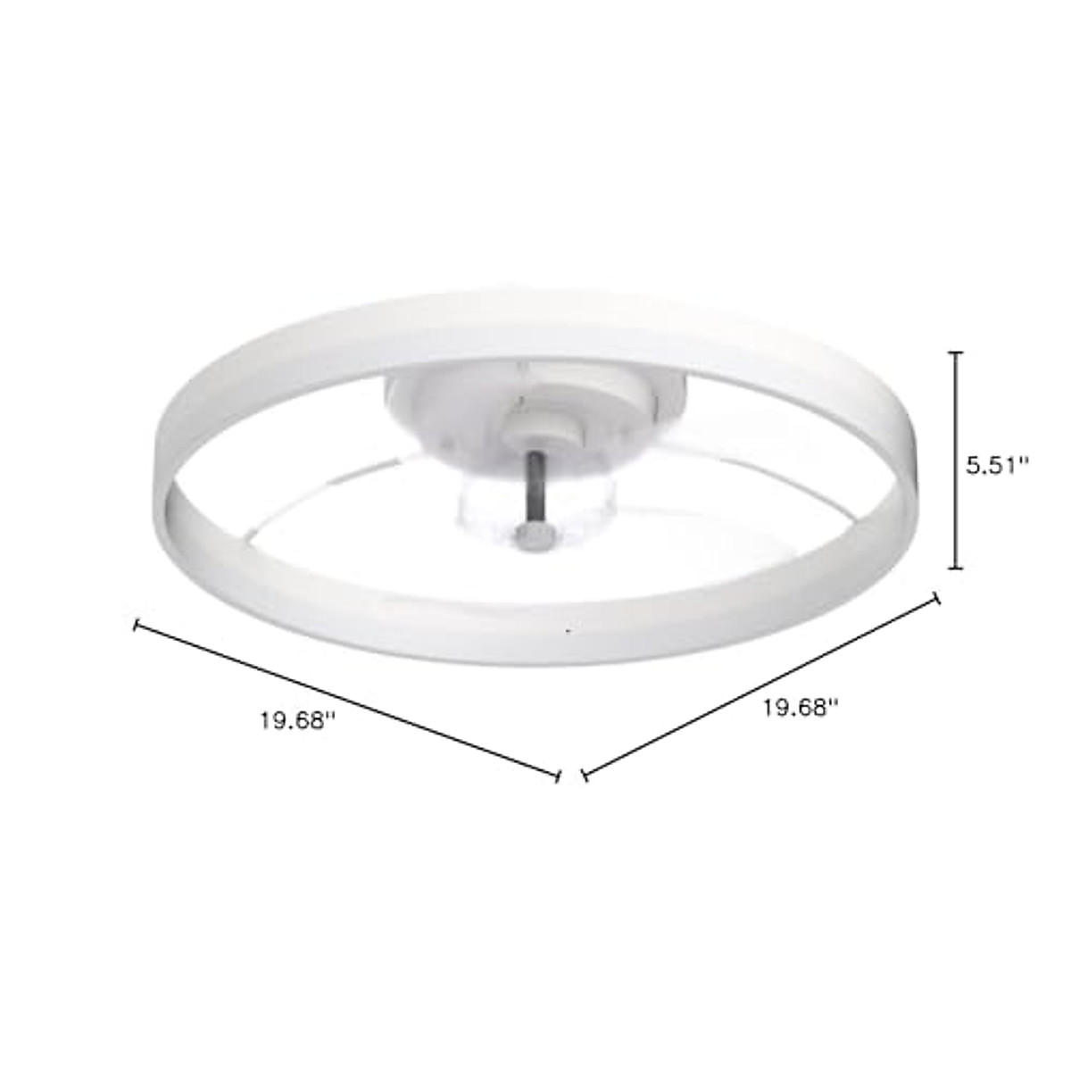STERREN Ceiling Fans with Lights,20" Low Profile Ceiling Fan with Remote Control, Modern Flush Mount Ceiling Fan,White Fan Light for Bedroom, Living Room,Kitchen,Small LED Ceiling Light Fixture