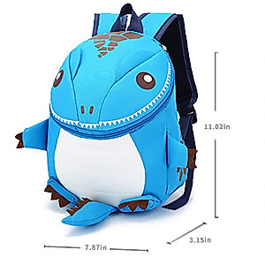 HANZE Dinosaur Backpack Toddler Kids Child Cute Fashion Waterproof 3D Cartoon Bag for Boys and Girls Toddlers, Blue…