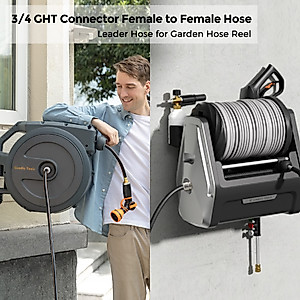 Giraffe Tools Leader Hose 5 ft, 5/8" Rubber Water Hose with Custom Length, Heavy Duty, No Kink, Flexible Garden Hose with Female to Female Fittings for Garden & Yard