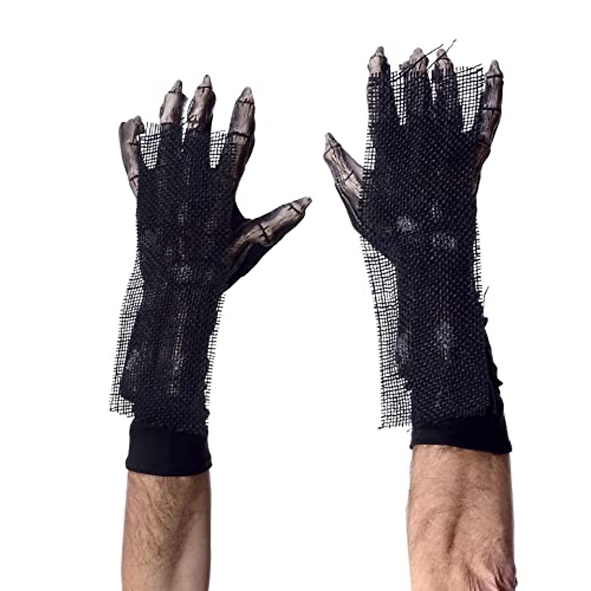 Zagone Studios Survivor Skeleton Grim Reaper Gloves, Rotting Zombie Bone Hands