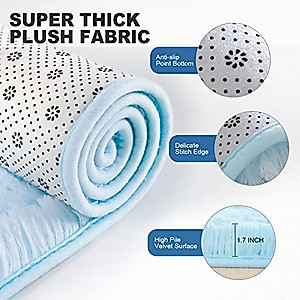 Comeet Super Soft Bedroom Rug Fluffy Carpets, 4 x 6 Feet, Light Blue Shaggy Area Rug for Living Room Bedroom Baby Room, Non-Slip Indoor Room Carpet for Kids Boys Girls Teen Nursery Dorm Home Decor