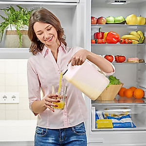 Skylety 8 Pack 1 Gallon Plastic Jug with Lid and Handle Storage Containers Jugs Empty Gallon Containers Commercial Plastic Jugs for Liquids Water Sauces Soaps Detergents