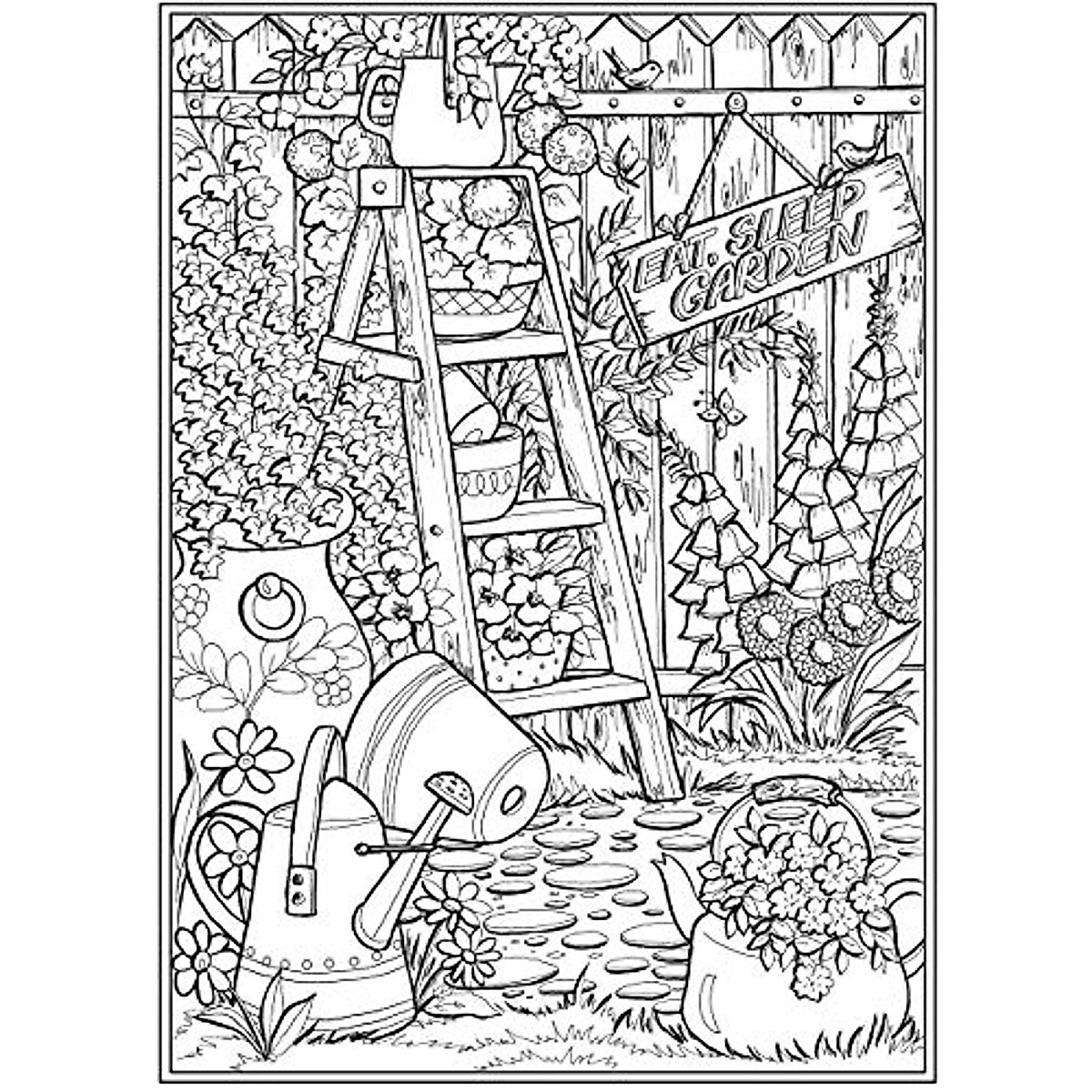 Creative Haven Country Gardens Coloring Book (Adult Coloring Books: In The Country)