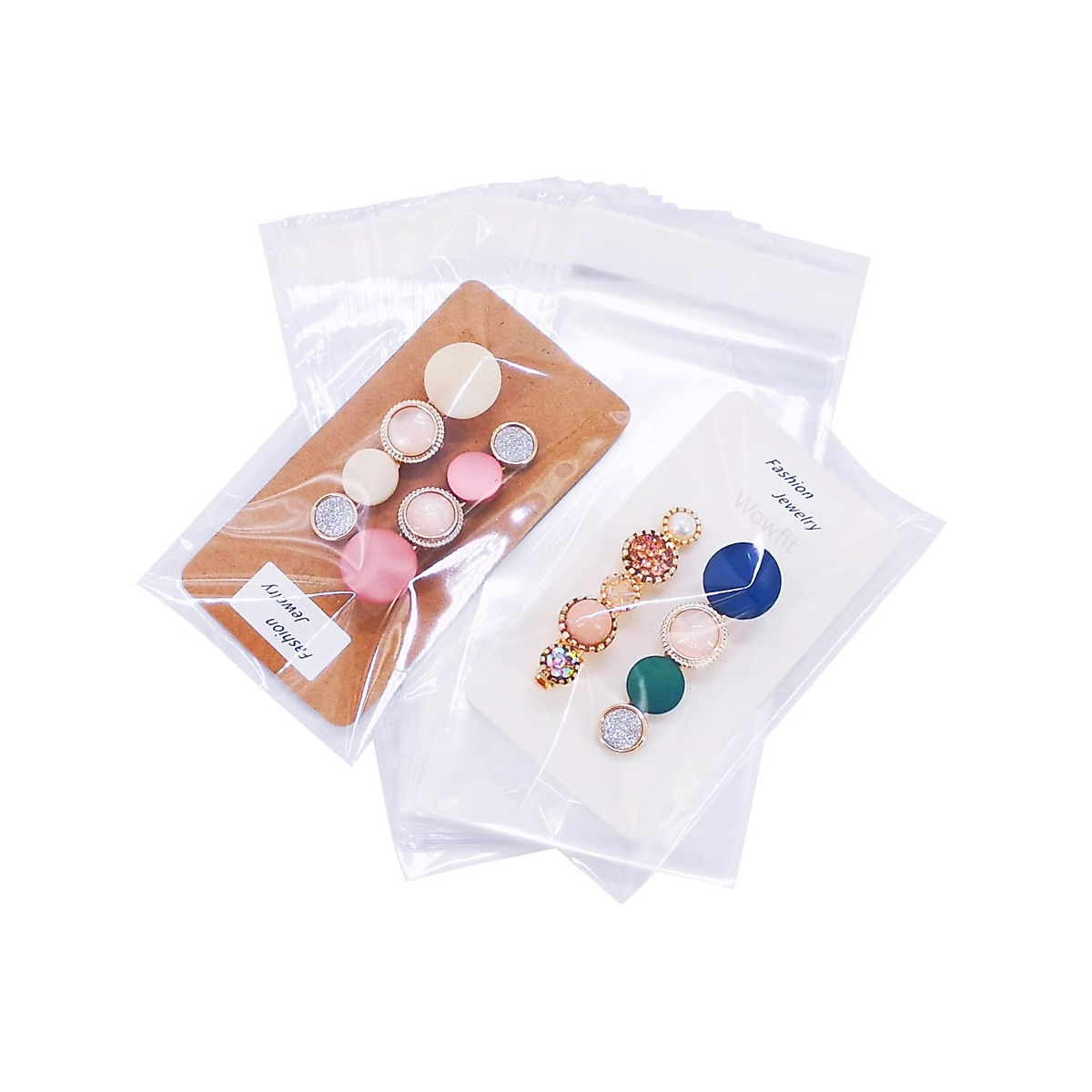 Wowfit 200 Count 3x5 Inch Clear Cellophane Plastic Bags, Resealable Self-Sealing Cello Bags Good for Cookies, Decorative Wrappers, Party Favors, Candy and More