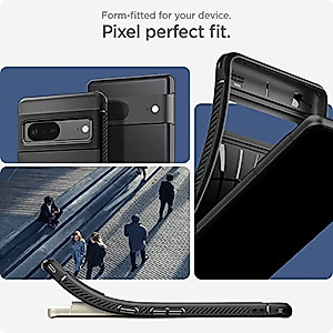 Spigen Rugged Armor Pixel 7 Case (2022) - Matte Black, Carbon Fiber, Shock-Absorbent