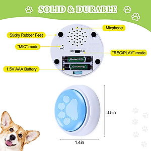Dog Talking Button Set, Recordable Button,Dog Buttons for Communication, 30 Second Custom Recordable Talking Button Dog Training & Behavior Aids Talking Buttons for Dogs Answer Buzzers (Set of 6)